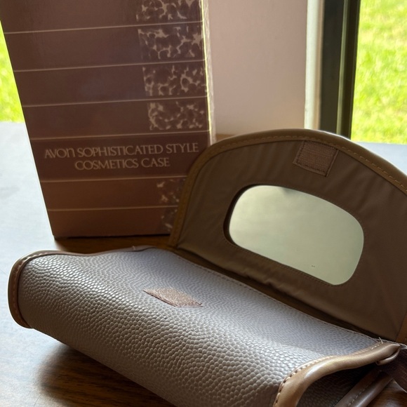Avon | Bags | Avon Taupe And Tan Cosmetics Case | Poshmark